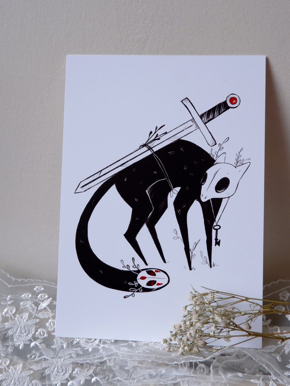 The Bonekeeper Art Print A5 Illustration Wall Art - Etsy