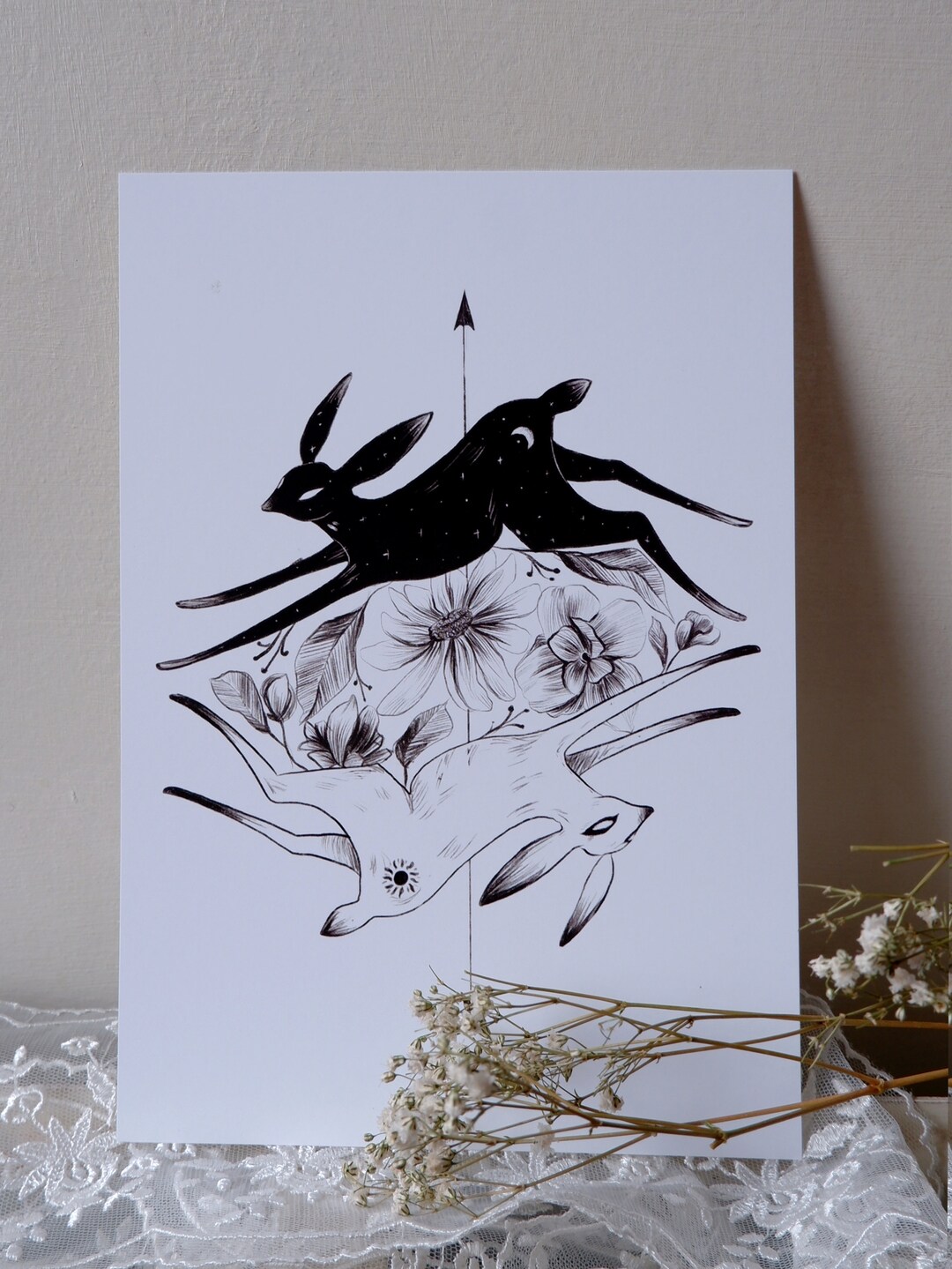 Luna / Solis Art Print A5 Illustration Wall Art - Etsy