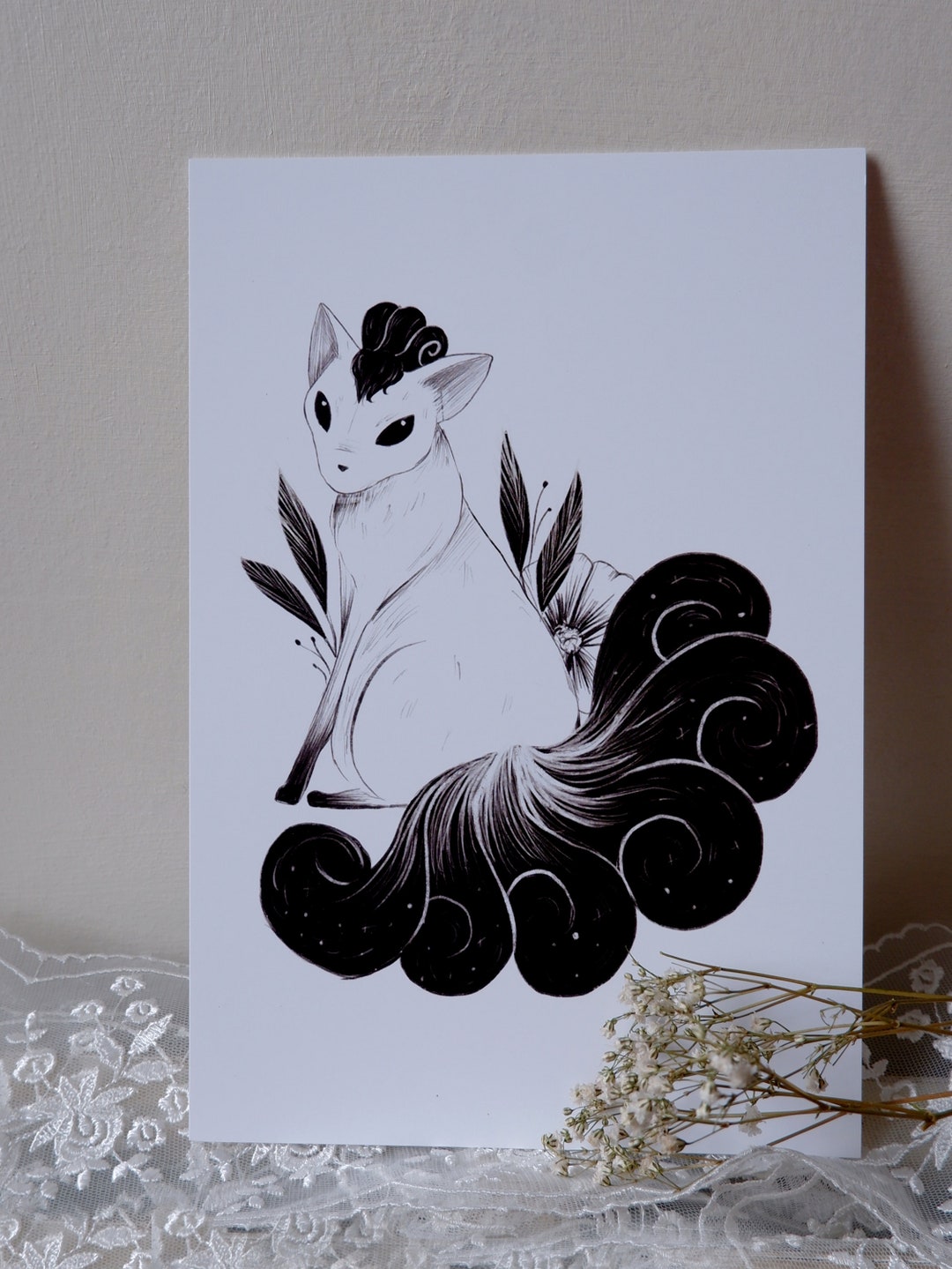 Vulpix Art Print A5 Illustration Wall Art - Etsy