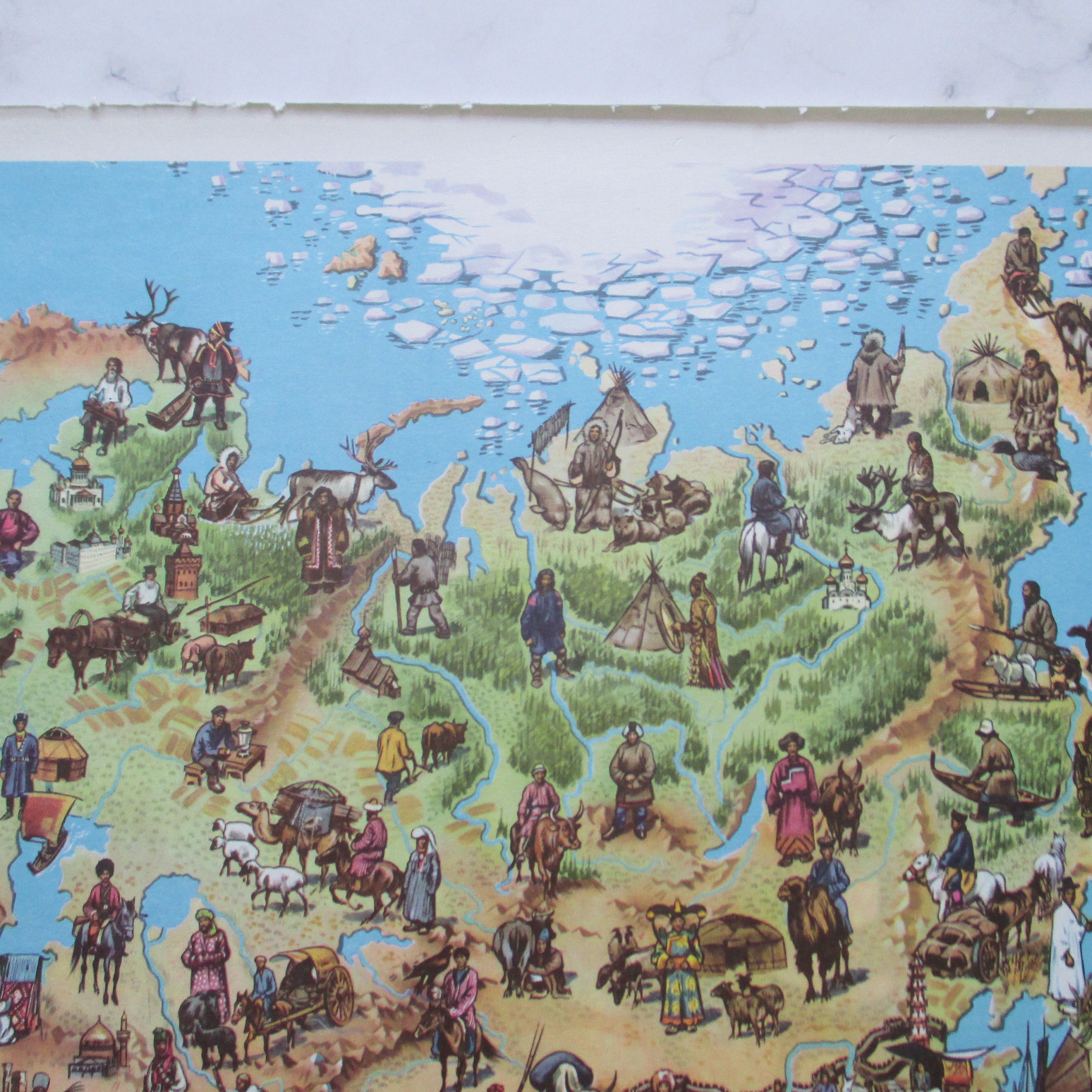 Pictorial Map: North Asia Peoples, Domestic Animals and Useful Plants ...