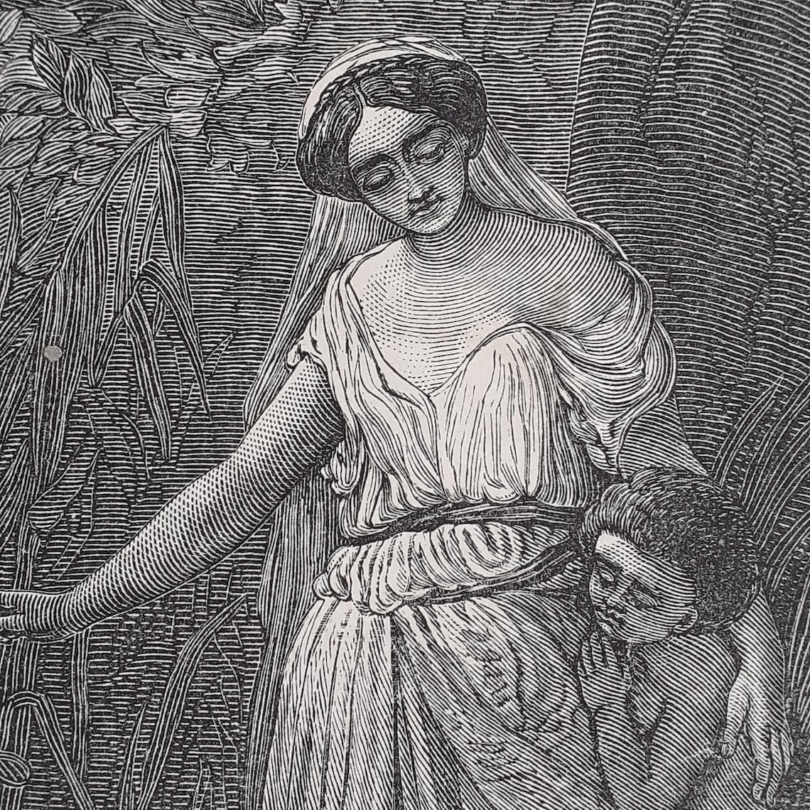 Victorian Bible Print Moses in the Ark of Bulrushes - Etsy