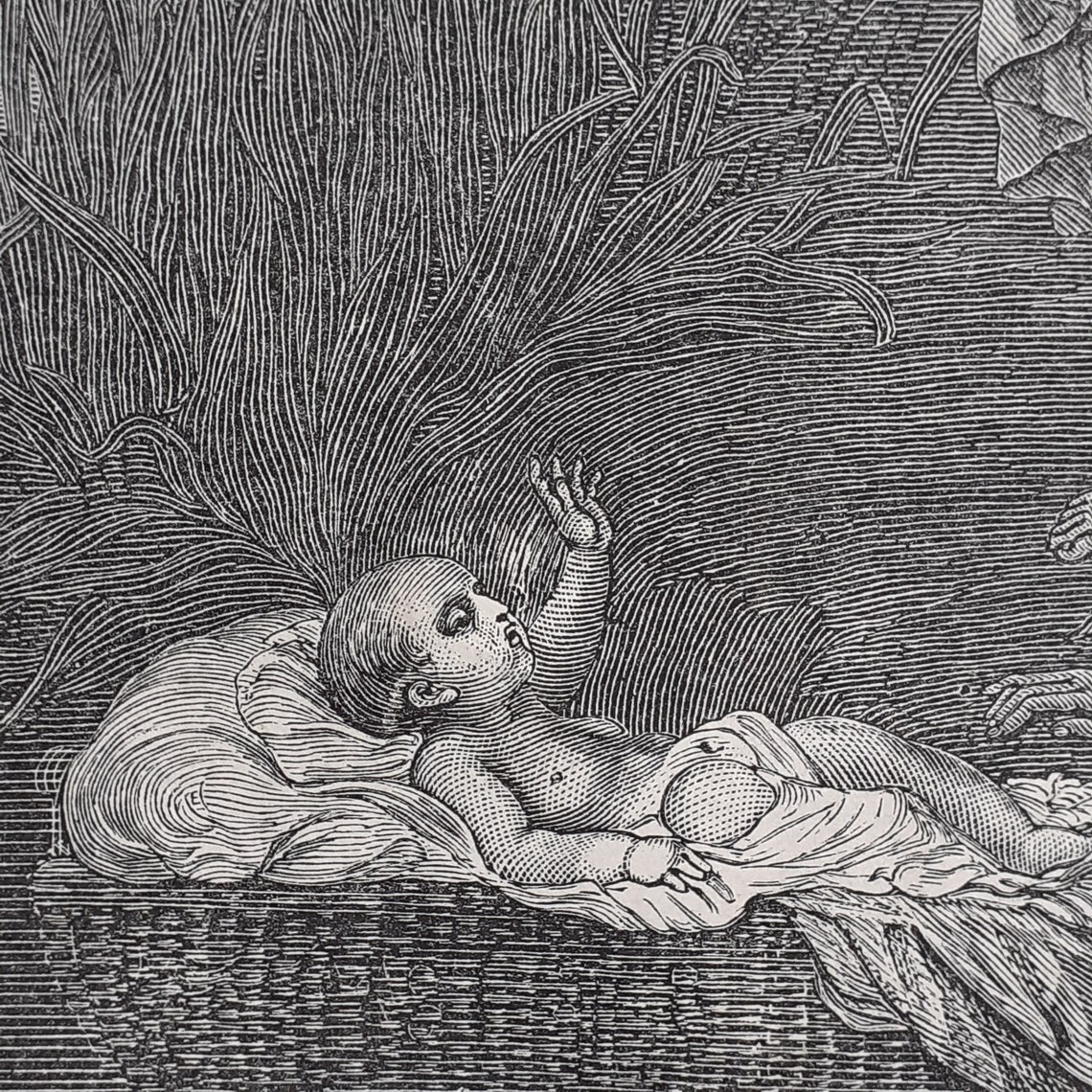 Victorian Bible Print Moses in the Ark of Bulrushes - Etsy