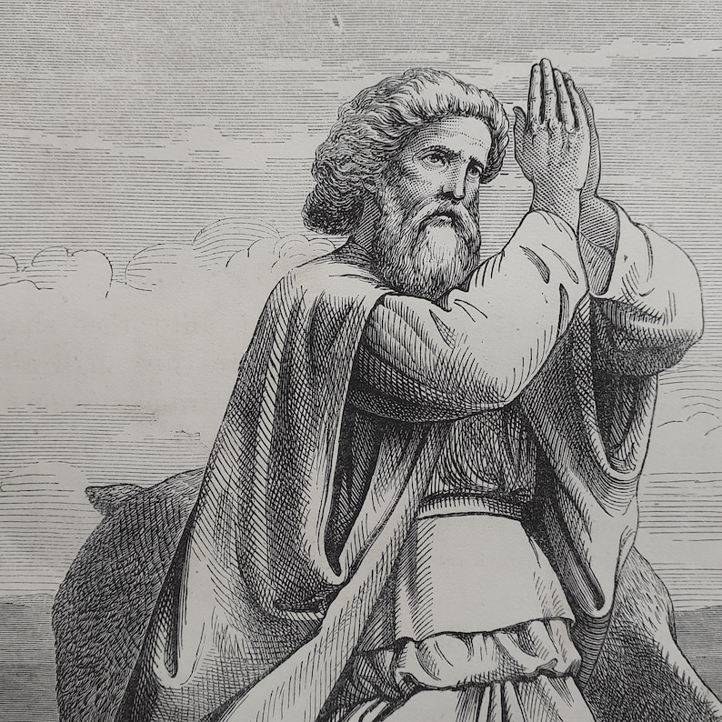 Victorian Bible Etching/engraving as the Heart Panteth After the Water ...