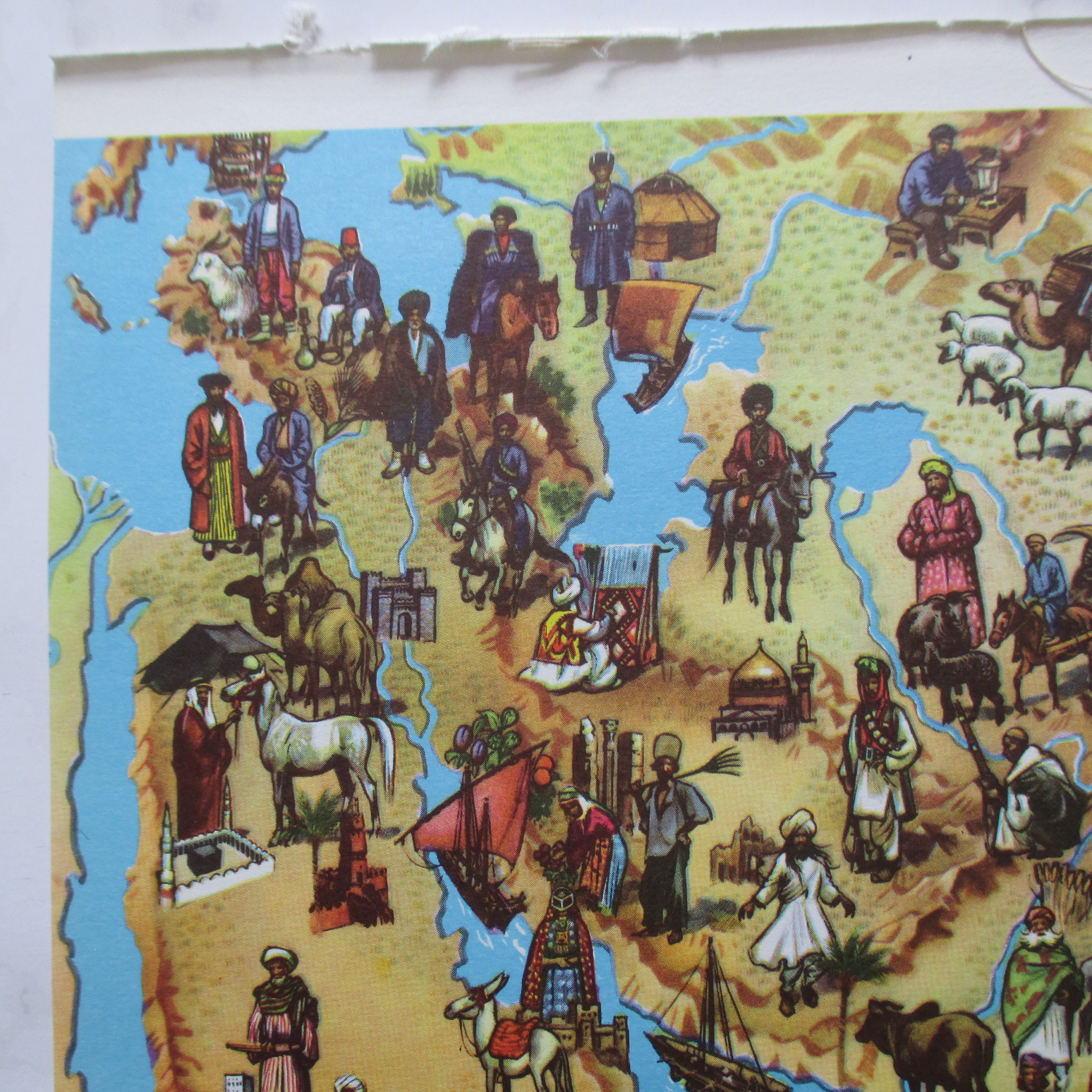 Pictorial Map: South East Asia Peoples, Domestic Animals And Useful ...