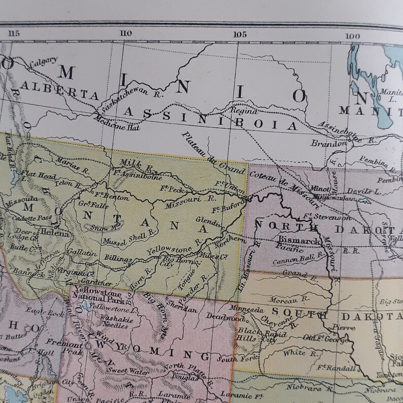 Vintage Map of USA, Ca 1900s, Victorian Map From Vintage Encyclopedia ...