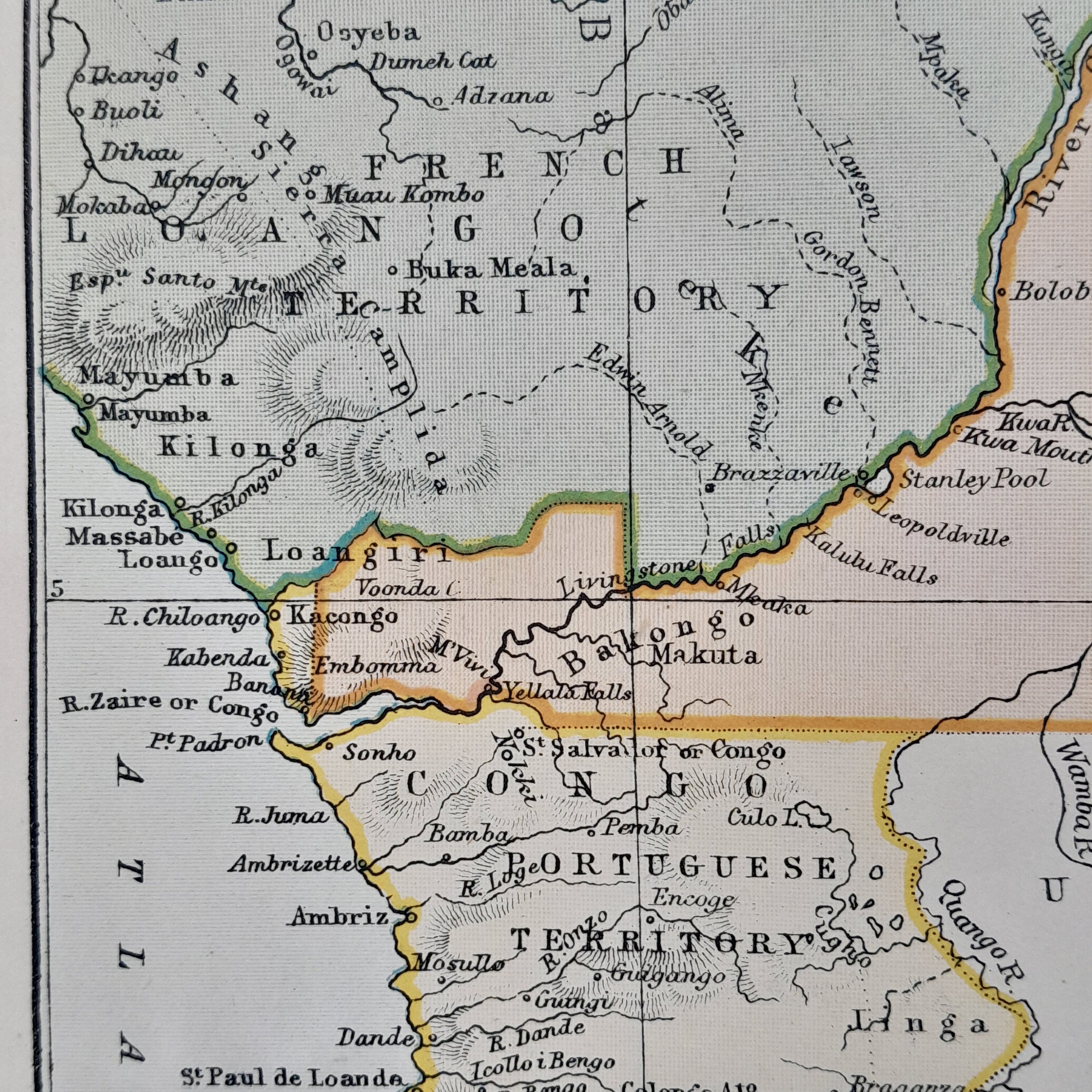 Vintage Map of Central Africa, Late 1890s - Etsy