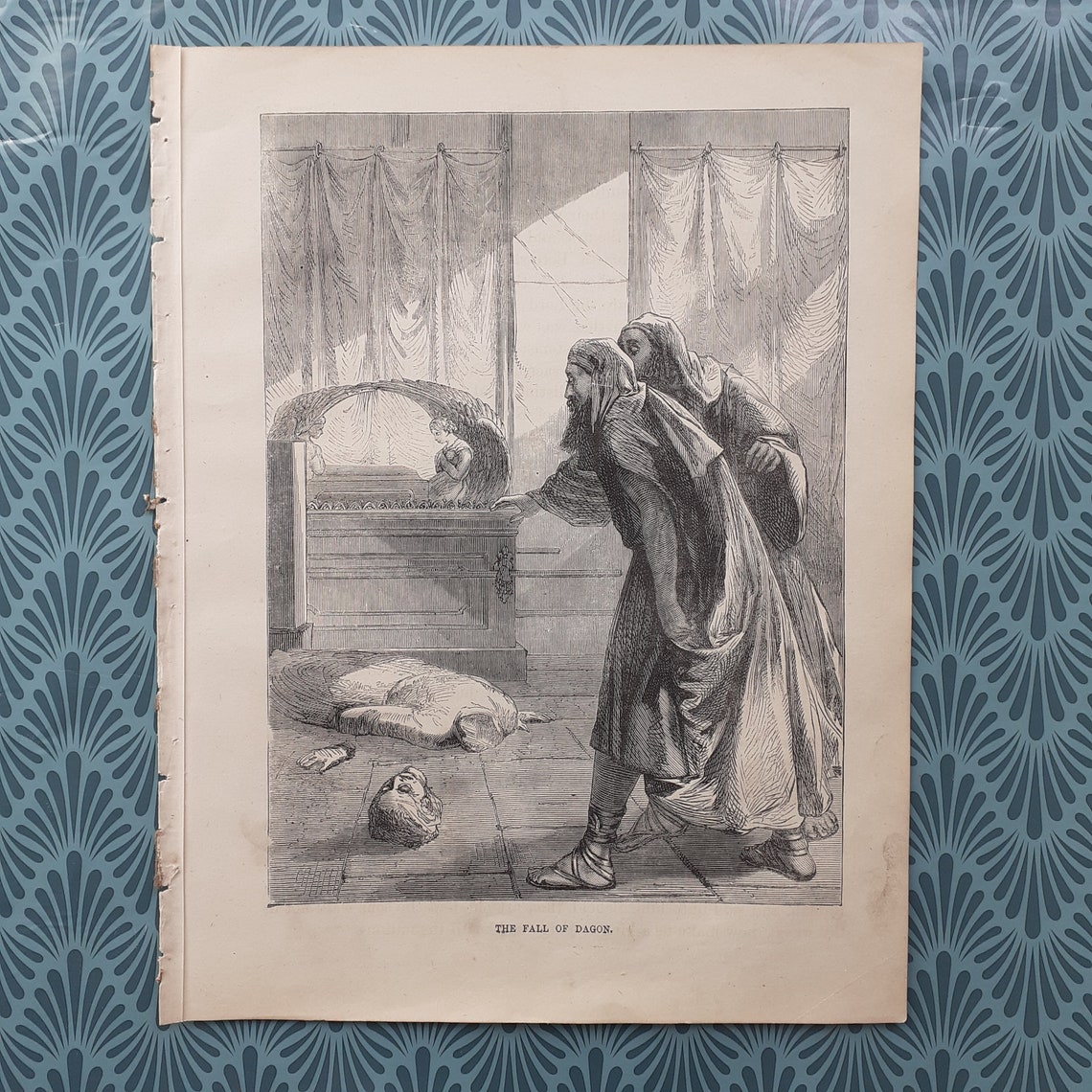 The Fall of Dagon Vintage Victorian Bible Print Religious Print Book of ...