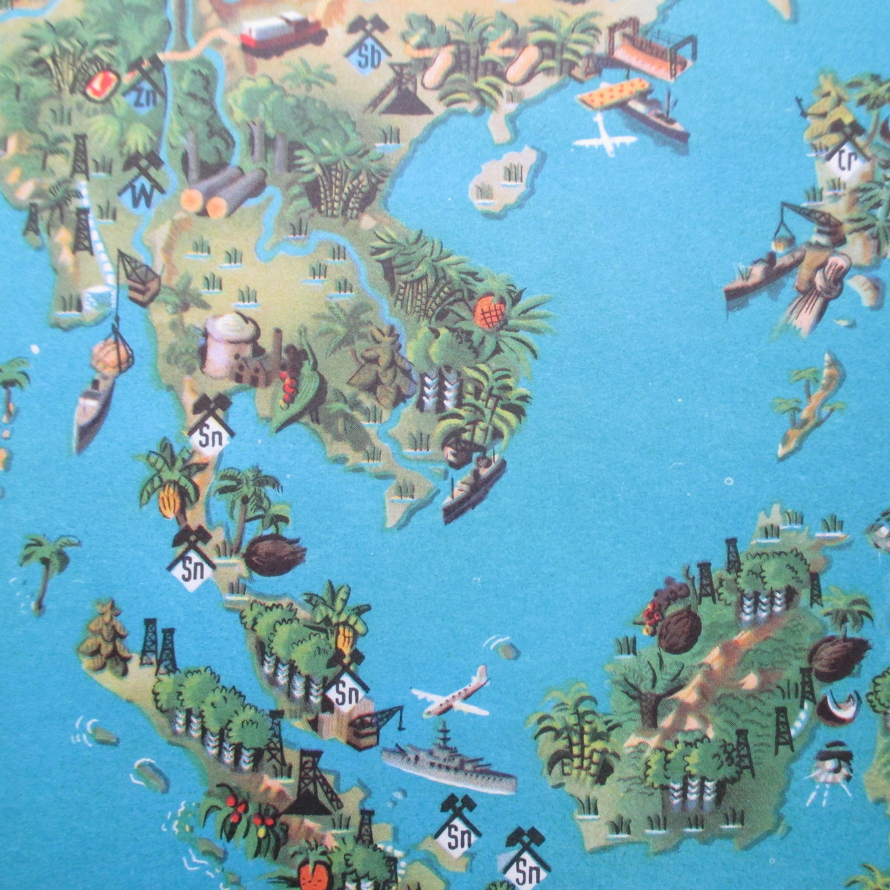 Pictorial Map: South East Asia Production Mineral Resources - Etsy