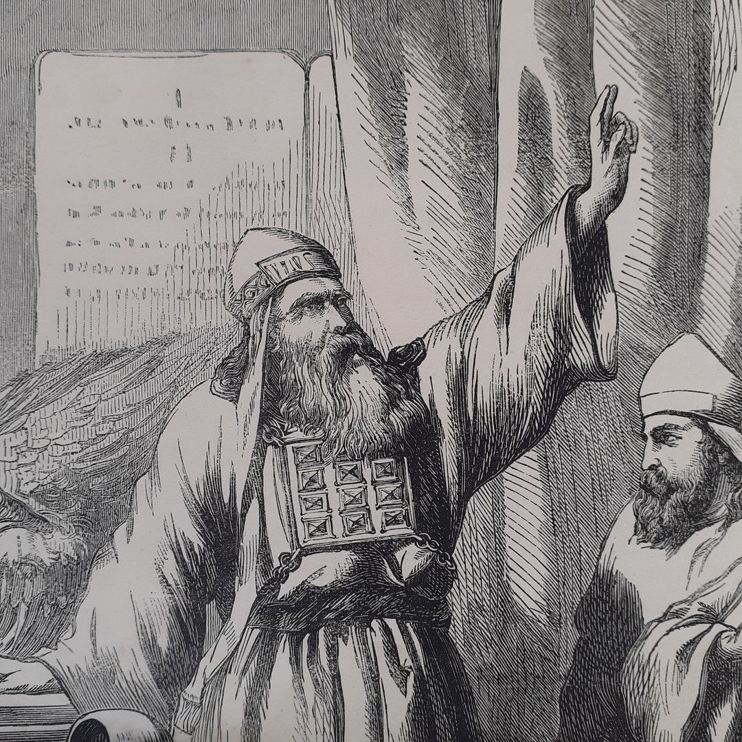 Aaron and His Sons in Their Priestly Robes – Vintage Victorian Bible ...