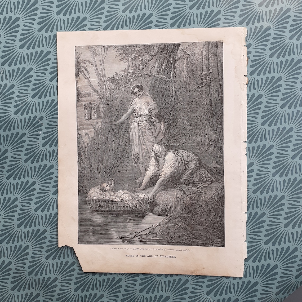 Victorian Bible Print Moses in the Ark of Bulrushes - Etsy