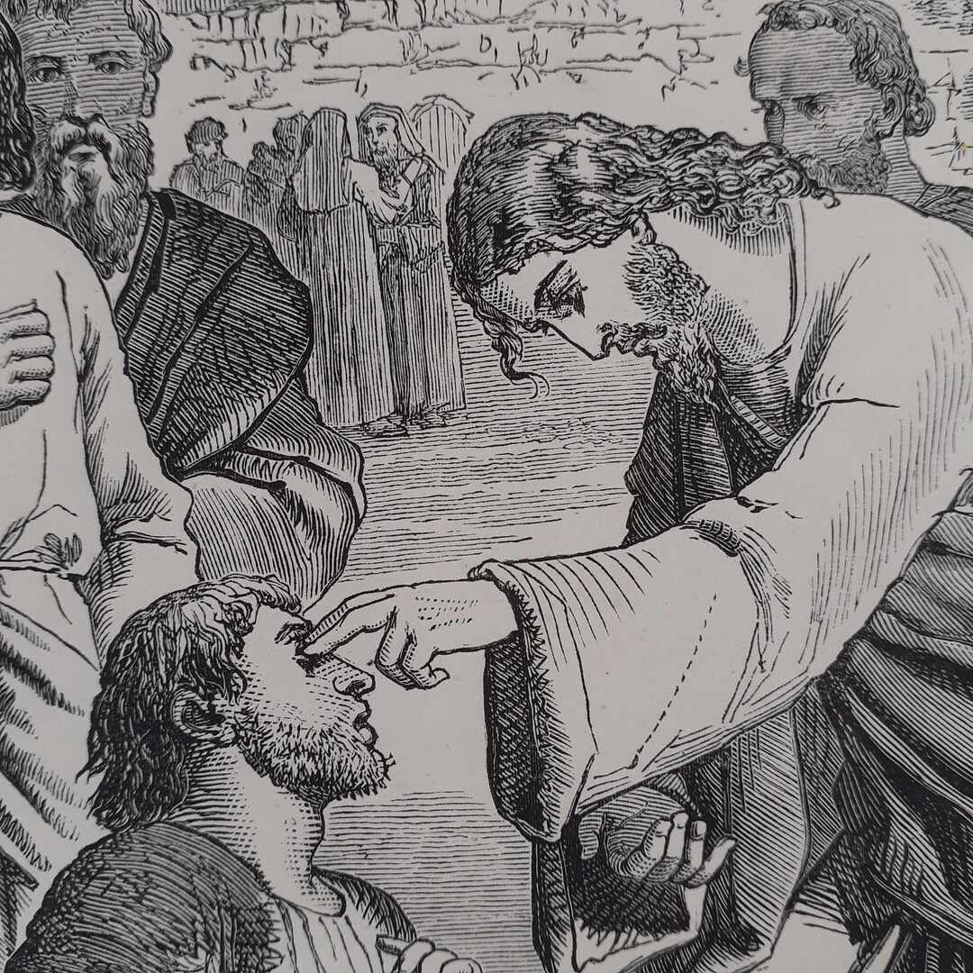 The Man Born Blind Vintage Victorian Bible Print by Religious Print ...