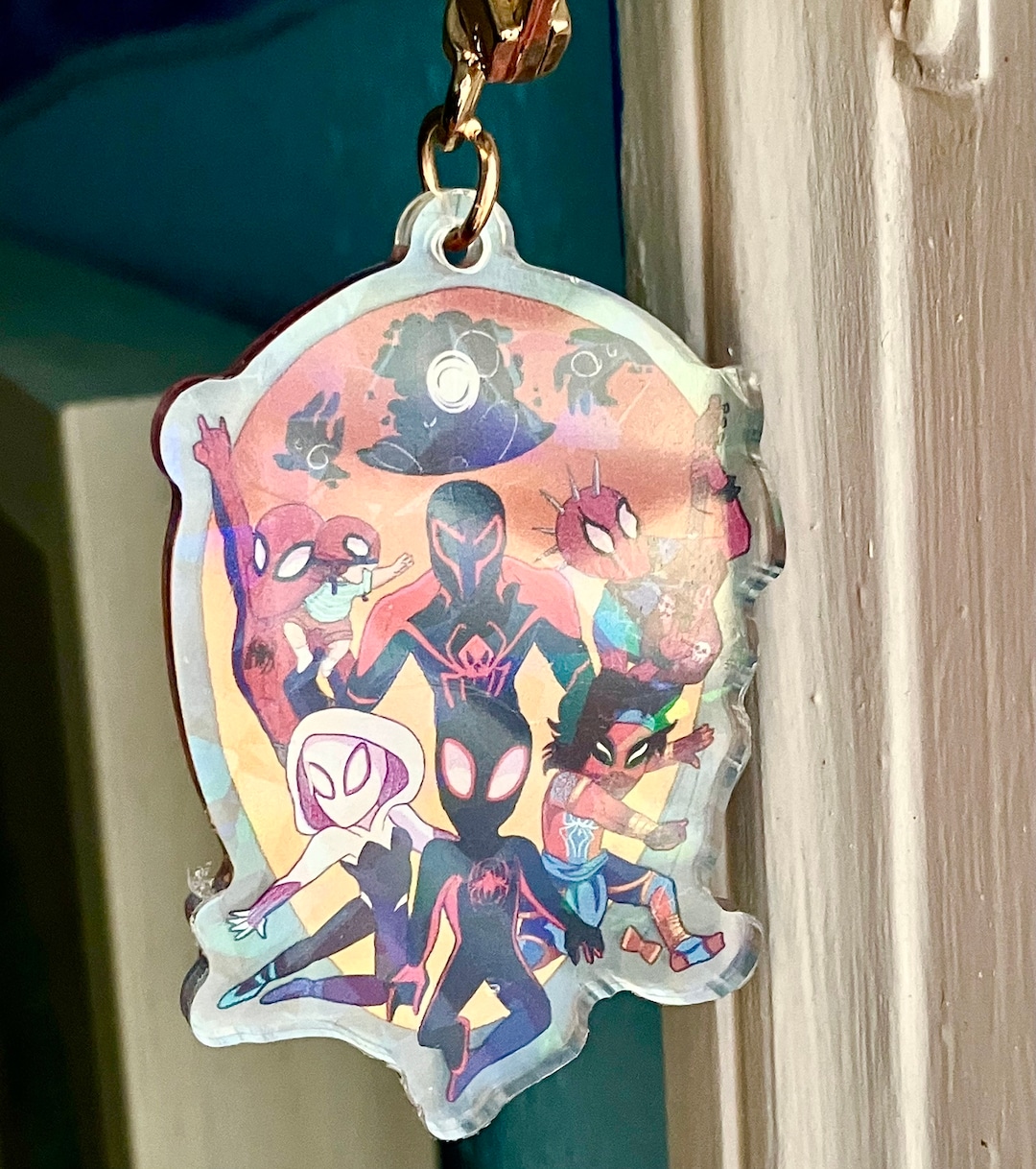 Spider Verse Holographic Keychains - Etsy