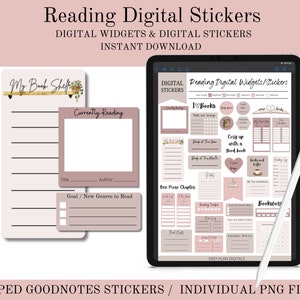 Reading Stickers, Digital Stickers, Widgets, Cropped Goodnotes Stickers ...