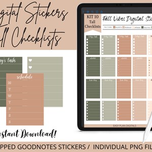 Checklist Stickers / Digital Stickers / Instant Download / Cropped ...