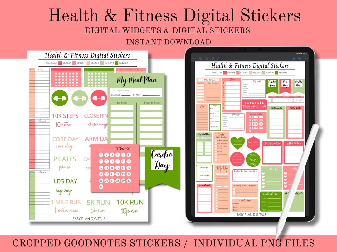 Digital Stickers, Digital Widgets, Cropped Goodnotes Stickers, PNG ...