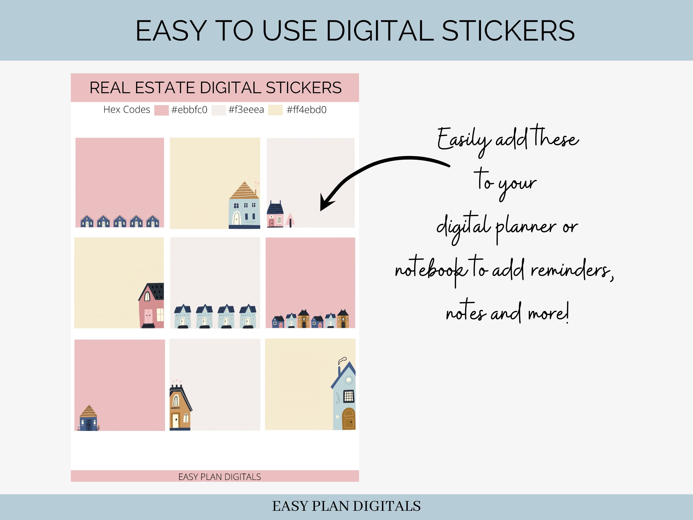 Real Estate Digital Stickers / Digital Stickers / Memo Style Digital ...