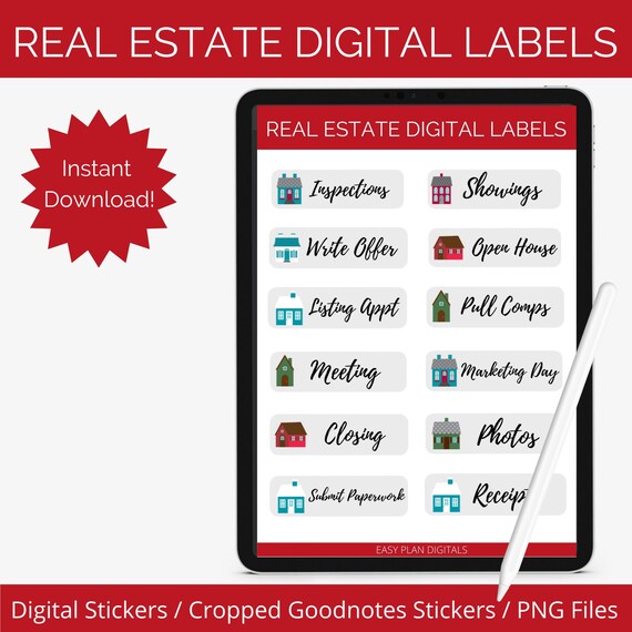 Real Estate Digital Labels / Digital Stickers / Instant - Etsy