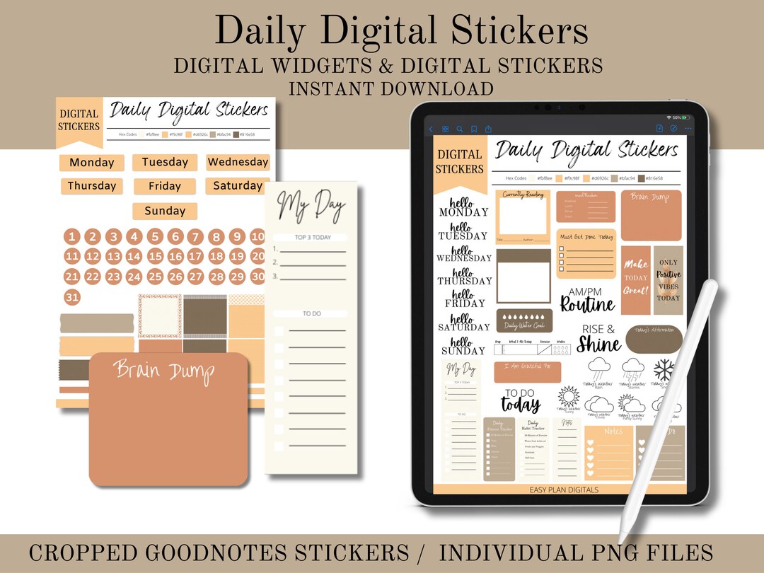 Digital Stickers, Widgets, Stickers, Date Dots, Instant Download ...