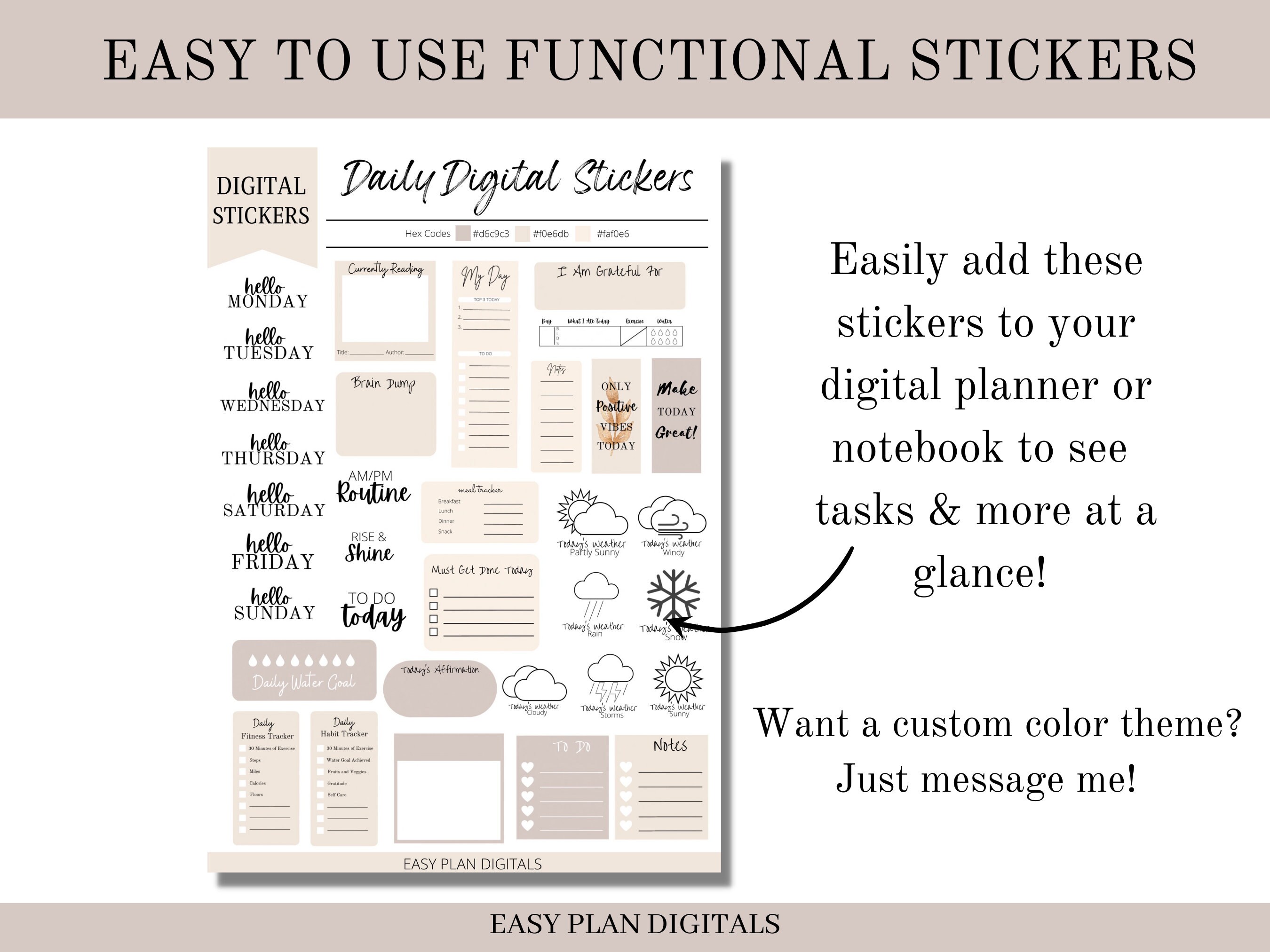 Digital Stickers, Widgets, Stickers, Date Dots, Instant Download ...