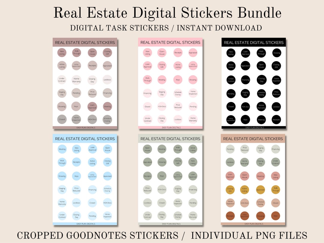 Real Estate Digital Stickers, Task Stickers, Goodnotes Stickers, Real ...