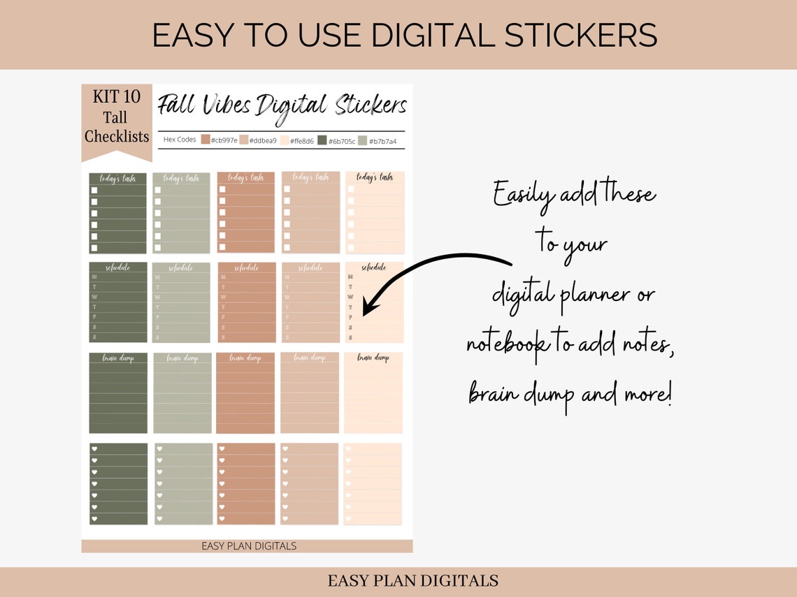 Checklist Stickers / Digital Stickers / Instant Download / Cropped ...