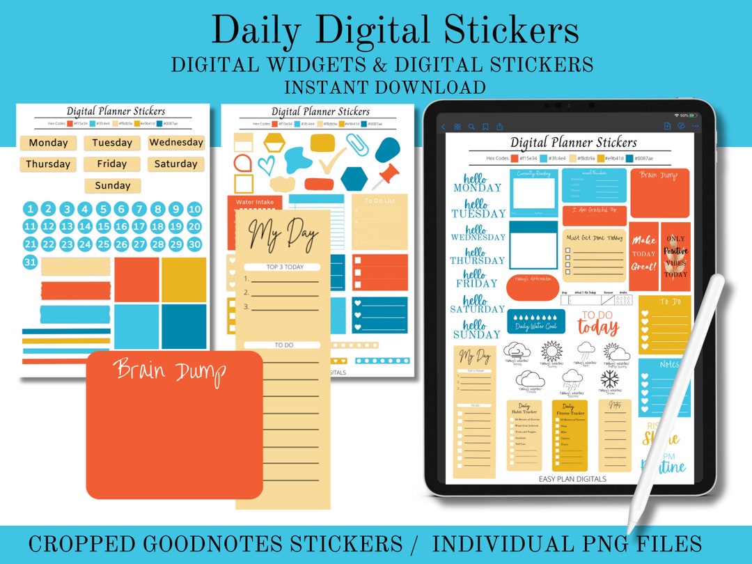 Digital Stickers, Widgets, Stickers, Date Dots, Instant Download ...