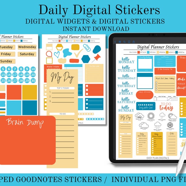 Digital Stickers, Widgets, Stickers, Date Dots, Instant Download ...