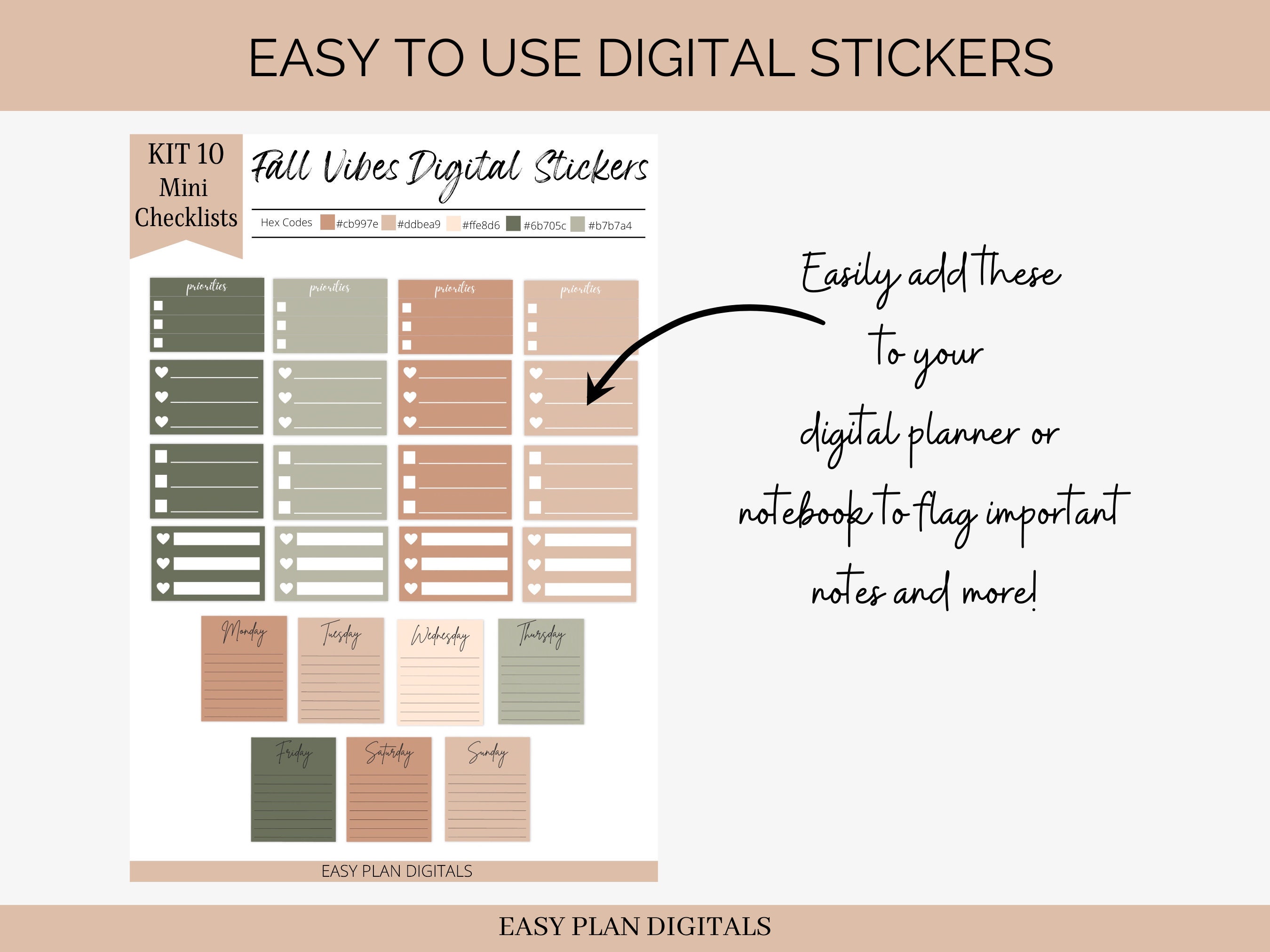 Digital Mini Checklist Stickers / Digital Stickers / Instant Download ...