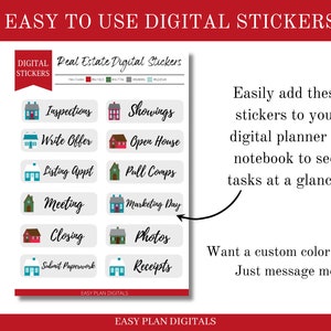 Real Estate Digital Labels, Digital Stickers, Stickers, Instant ...