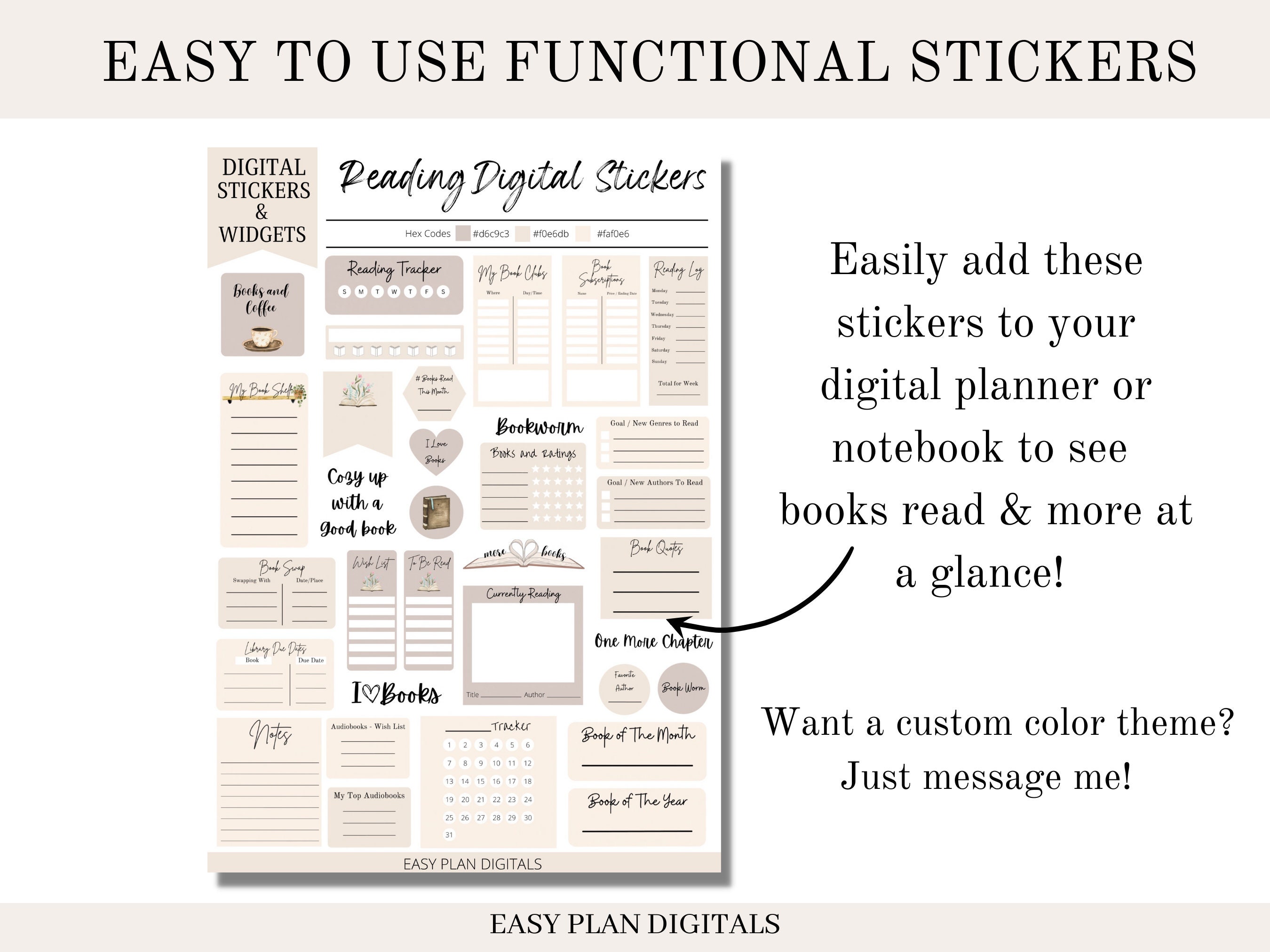 Reading Stickers, Digital Stickers, Stickers, Widgets, Goodnotes ...