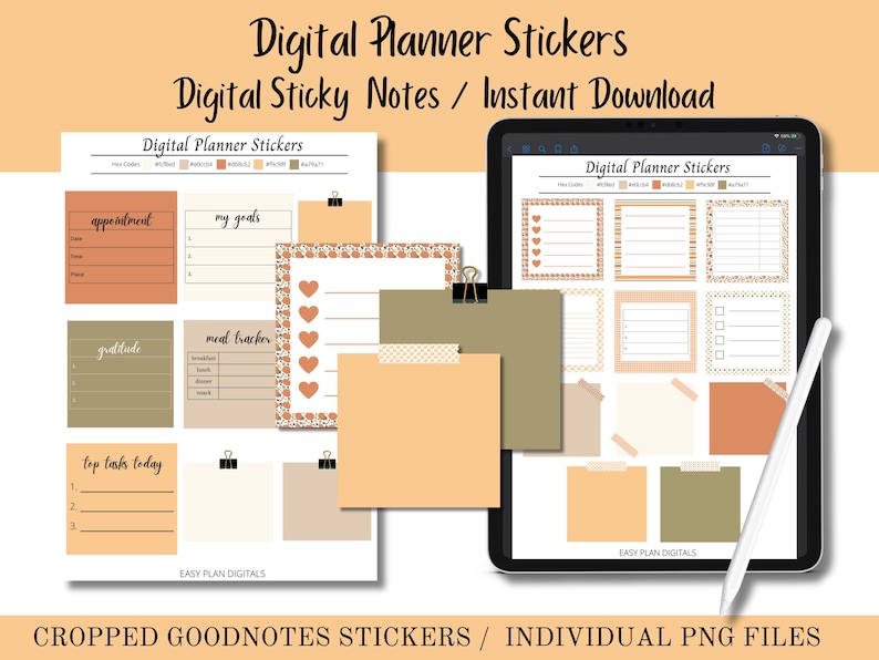 Digital Stickers, Digital Sticky Notes, Stickers, Instant Download ...