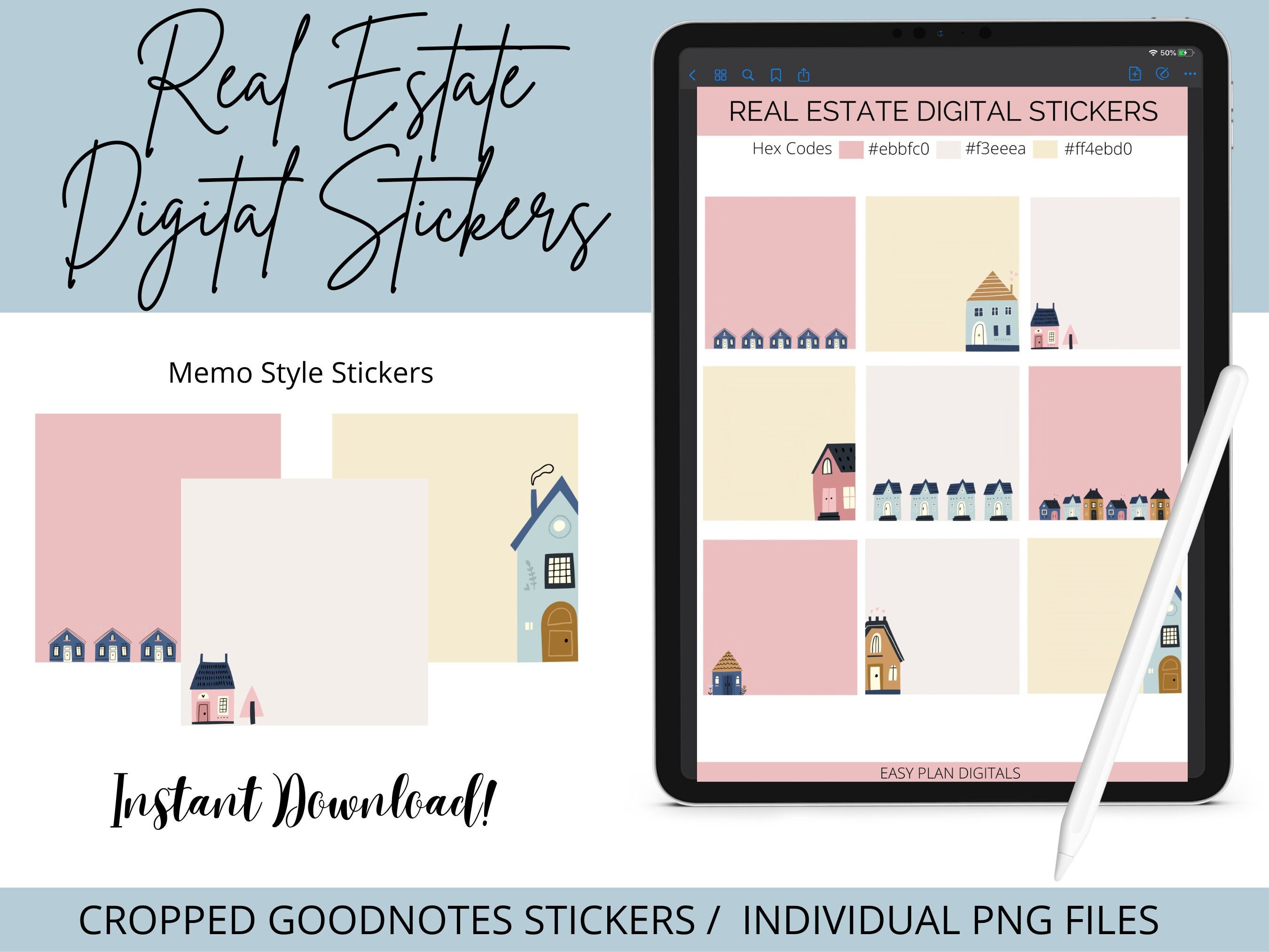 Real Estate Digital Stickers / Digital Stickers / Memo Style Digital ...