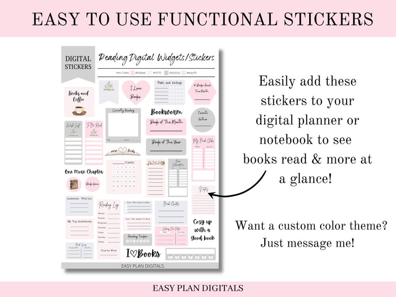 Reading Digital Stickers, Digital Stickers, Stickers, Widgets, Instant ...