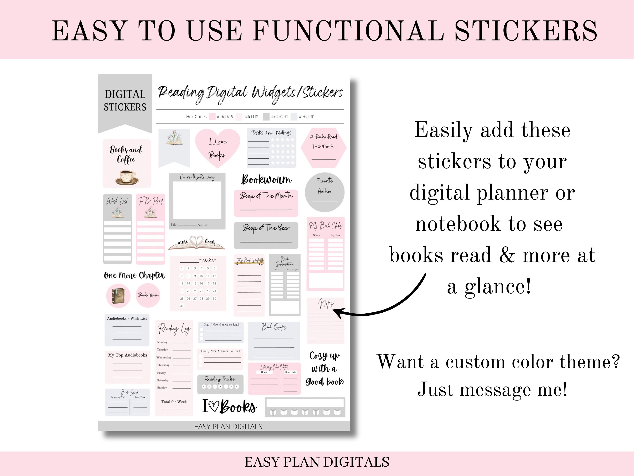 Reading Digital Stickers, Digital Stickers, Stickers, Widgets, Instant ...