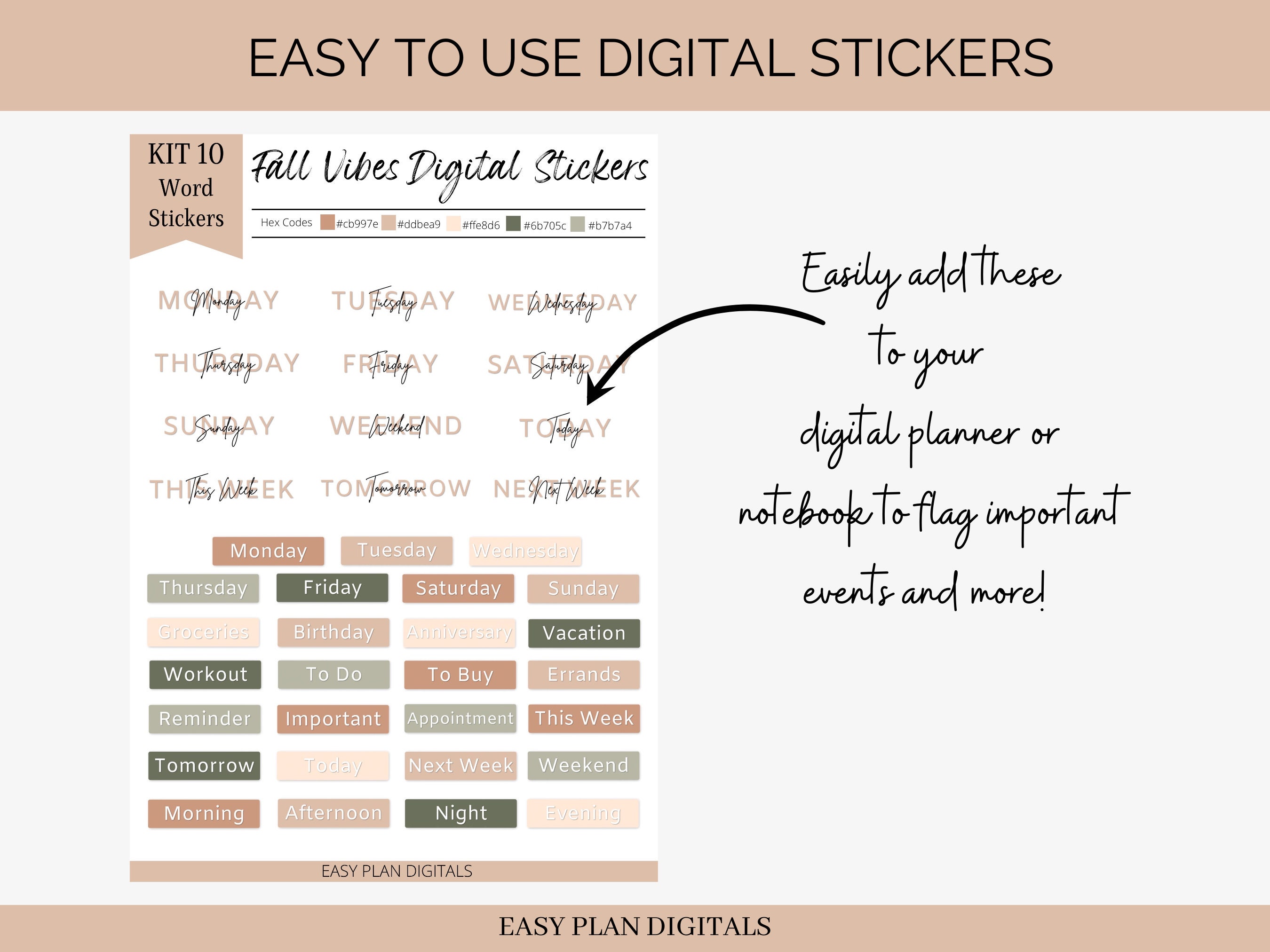Digital Stickers / Word Stickers / Instant Download / Cropped Goodnotes ...