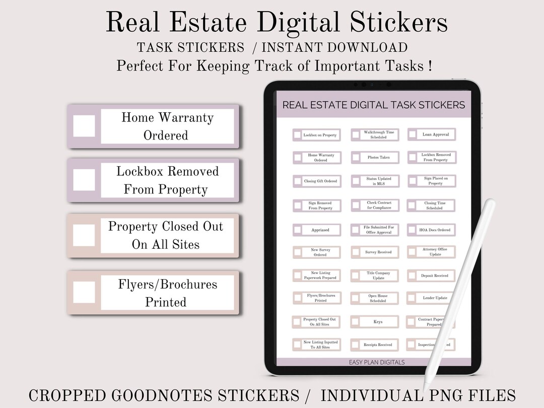 Real Estate Stickers / Digital Stickers / Task Stickers / Instant ...