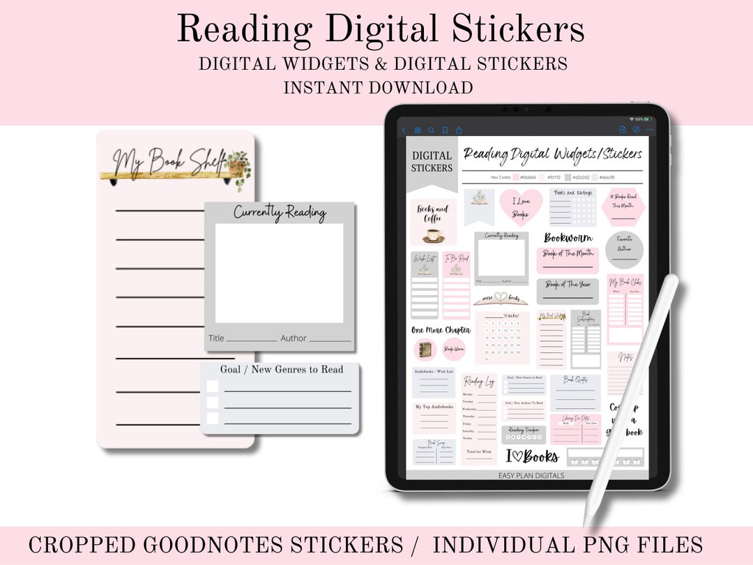 Reading Digital Stickers, Digital Stickers, Stickers, Widgets, Instant ...