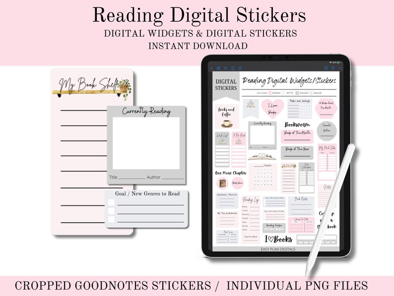 Reading Digital Stickers, Digital Stickers, Stickers, Widgets, Instant ...