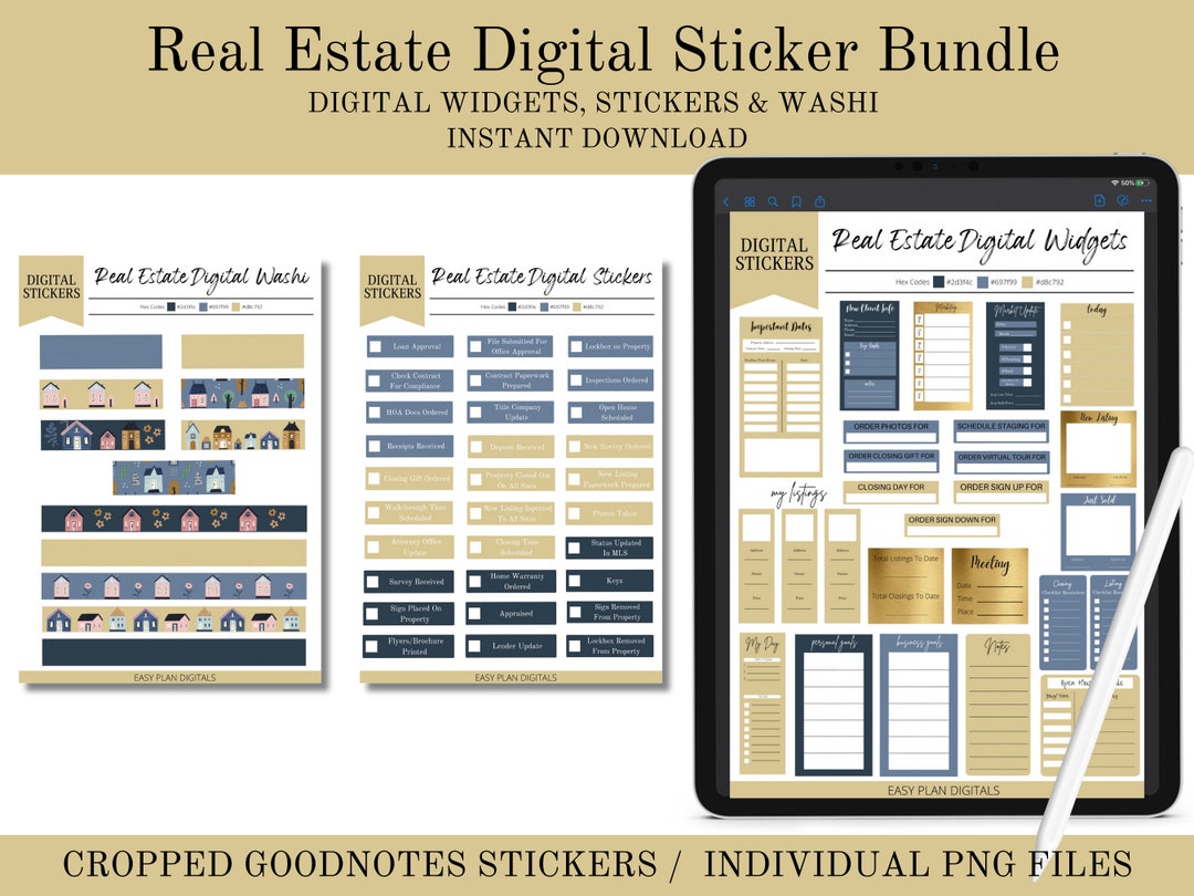 Real Estate Digital Stickers, Stickers, Instant Download, Goodnotes ...