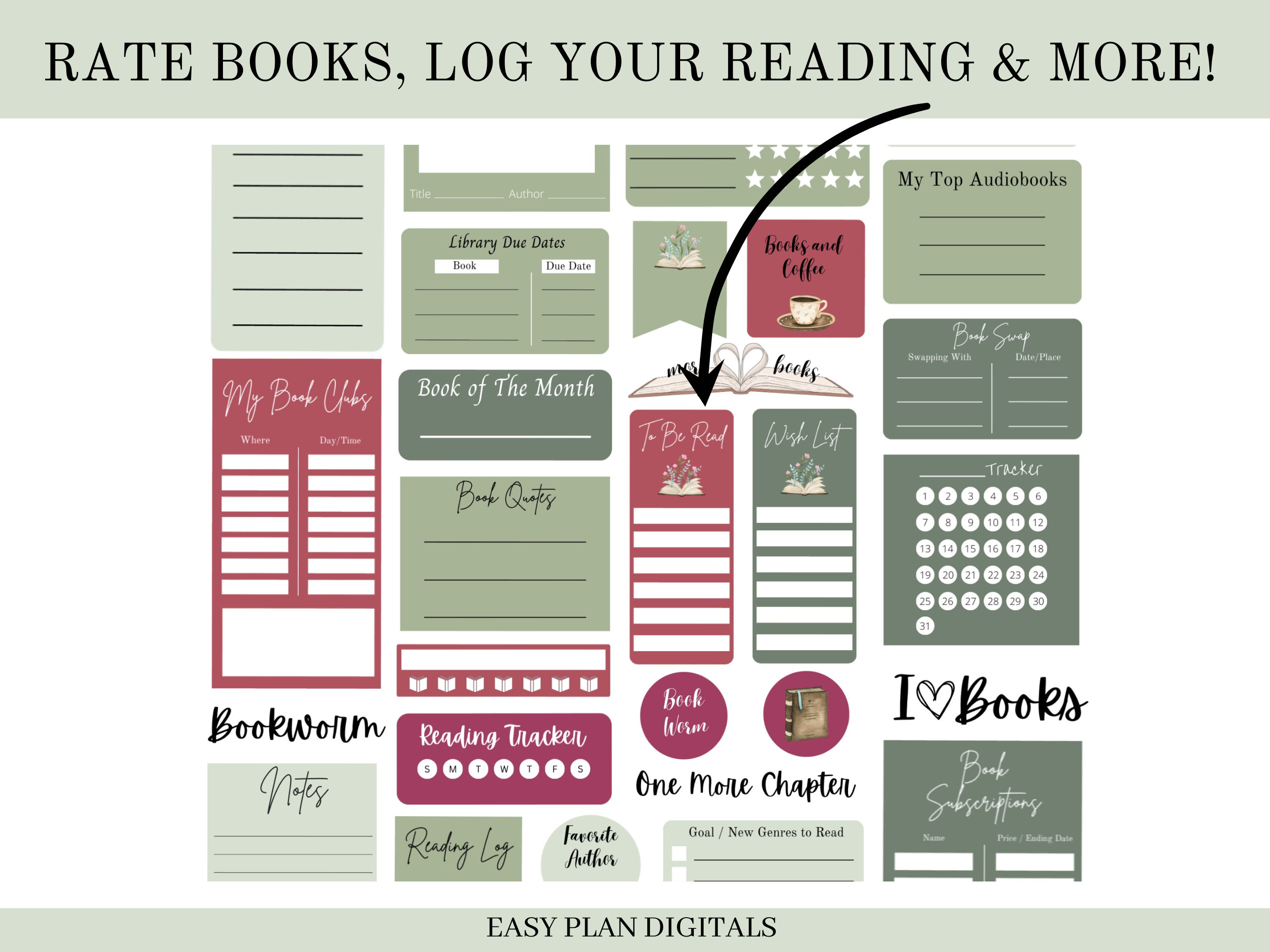 Reading Stickers, Digital Stickers, Stickers, Widgets, Goodnotes ...