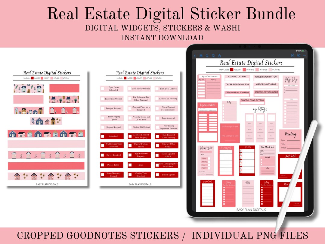 Real Estate Digital Stickers, Sticker Bundle, Stickers, Instant ...