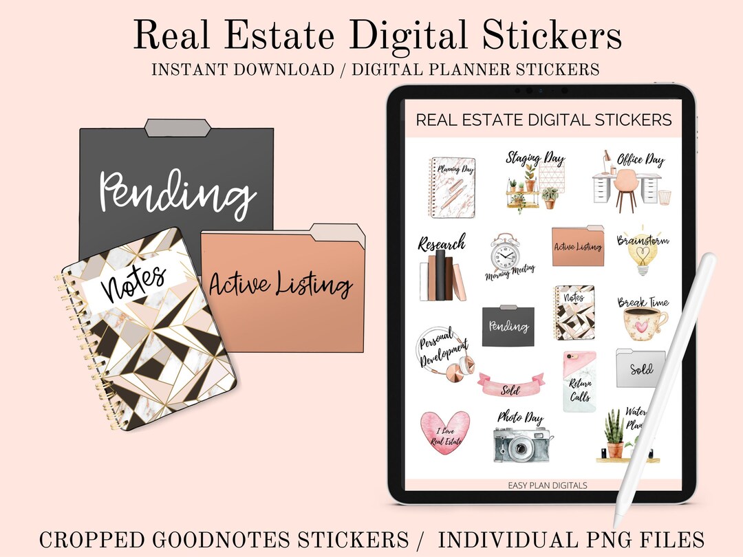 Real Estate Stickers / Digital Stickers / Instant Download / Cropped ...