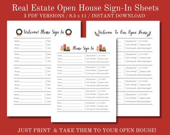 Real Estate Open House Sign in Sheets - Etsy