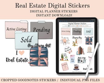 Real Estate Digital Stickers, Digital Stickers, Washi, Stickers ...