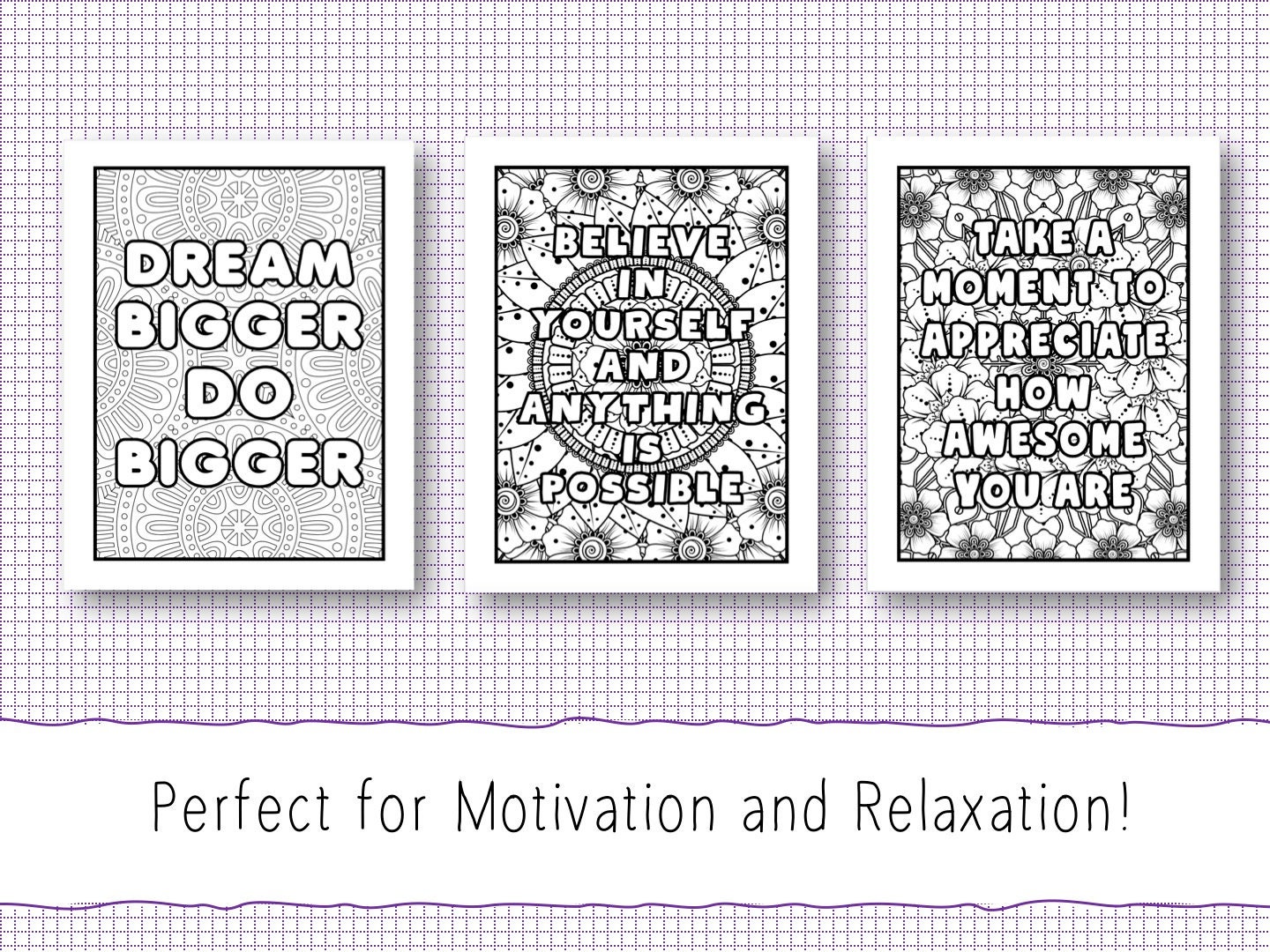 50+ Motivational Quotes for Mindful Coloring - Printable - Etsy