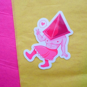 Pastel Pink Pyramid Head Sticker - Etsy