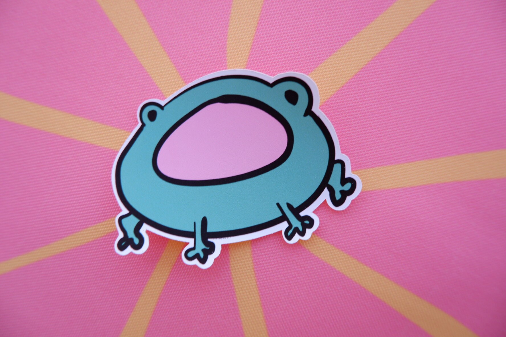 Cute Screaming Frog Sticker Die Cut Waterproof | Etsy