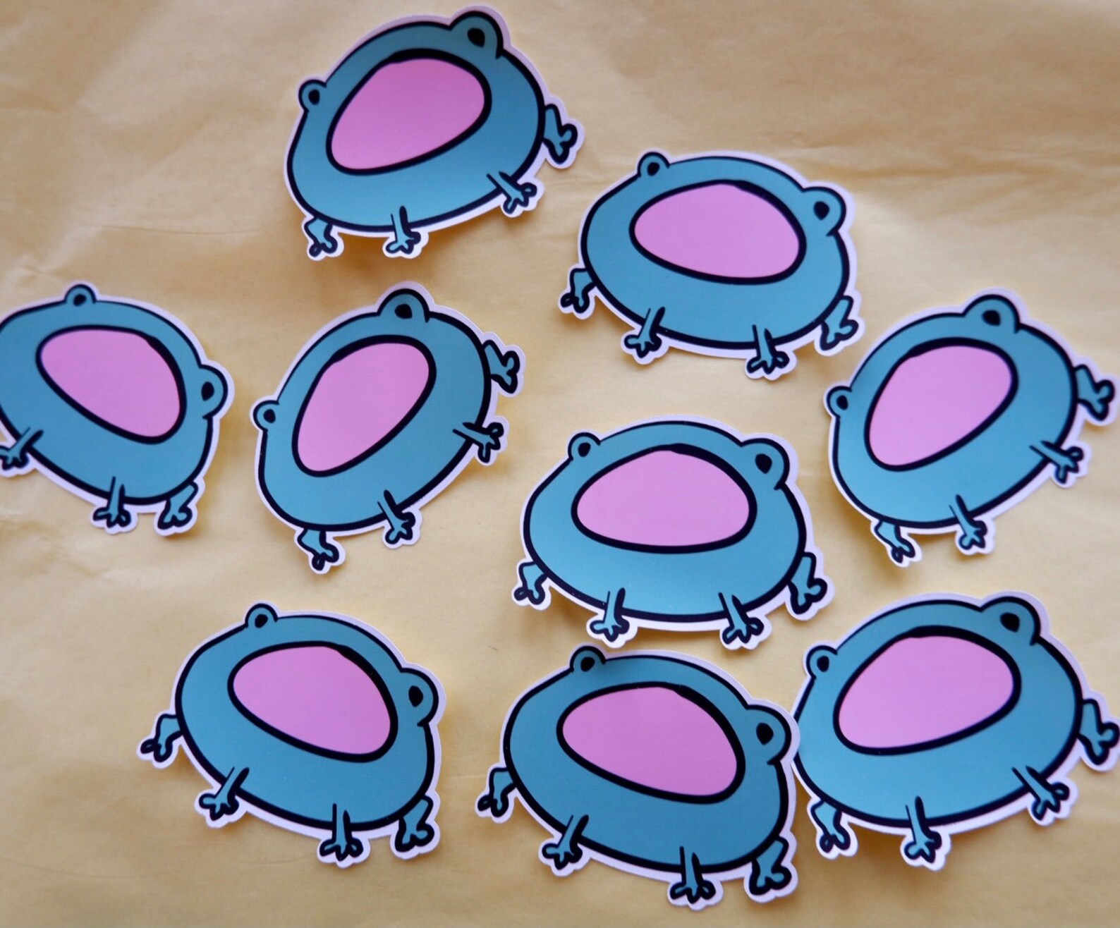 Cute Screaming Frog Sticker Die Cut Waterproof | Etsy