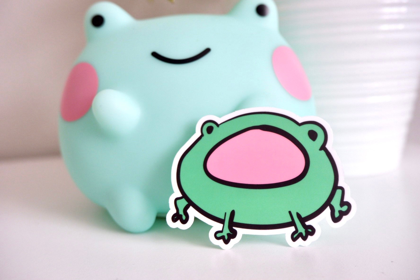 Cute Screaming Frog Sticker Die Cut Waterproof | Etsy