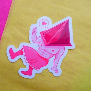Pastel Pink Pyramid Head Sticker - Etsy